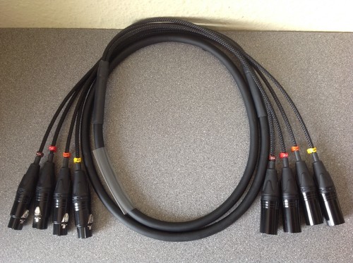 4 Way XLR Loom 2m - Black & Gold XLR's - Very High Quality Flexible ...
