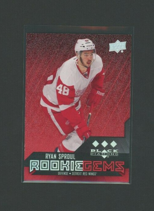2014-15 Black Diamond Red Ruby Wings Hockey Card #185 Ryan Sproul RC ...