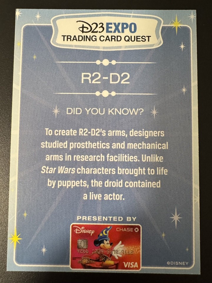 D23 Expo Disney R2-D2 Star Wars Card Promo | eBay