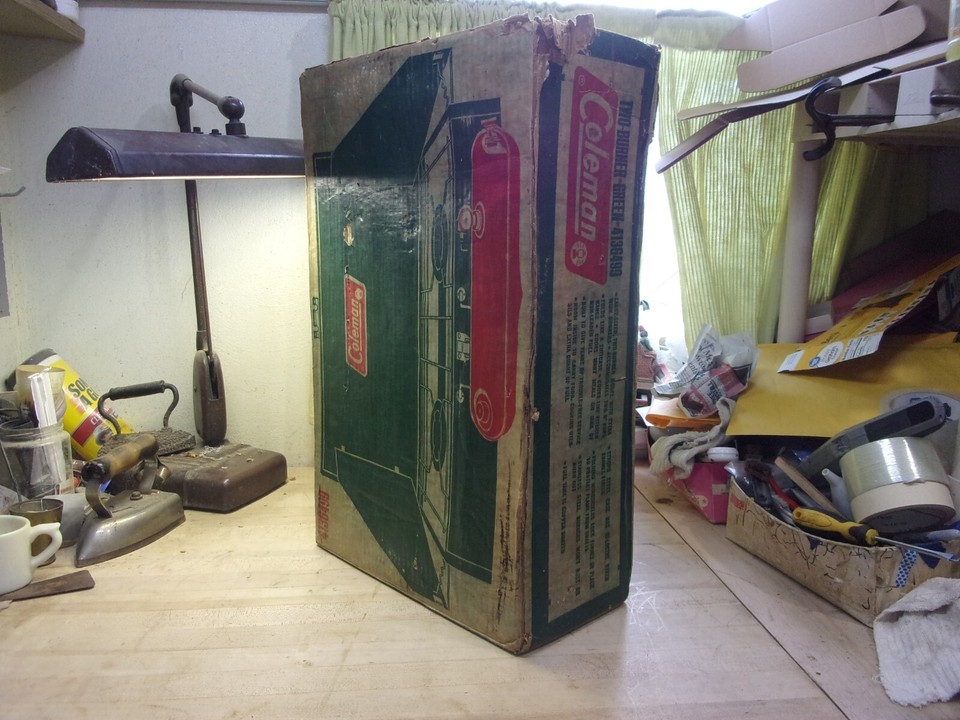 Vintage Coleman 413G 2 Burner Gas Camping Cook Stove W/Box Date 9-1969 ...