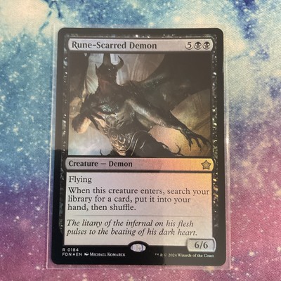 Rune-Scarred Demon (FOIL) x1 - MTG Foundations FDN #184 | eBay