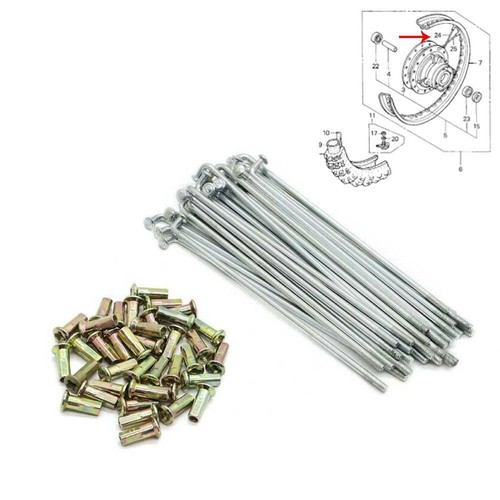 Rear Wheel Spoke Set For Yamaha TTR125E TTR 125E 2000-2009, XR80R ...