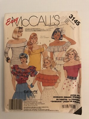 McCall’s 3145 Vintage 80s Sewing Pattern Sizes: 6-8-10 Boho Gypsy Tops ...