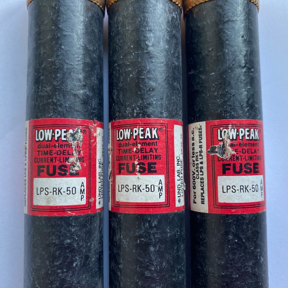 LPS-RK-50 Low-Peak Fuse Fuses -- 600V -- RK1-- Lot of 3 | eBay