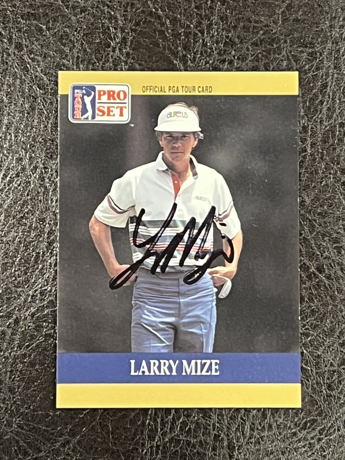 1990 Pro Set PGA Golf Larry Mize #34 NM-MT Rookie RC AUTO Autograph ...