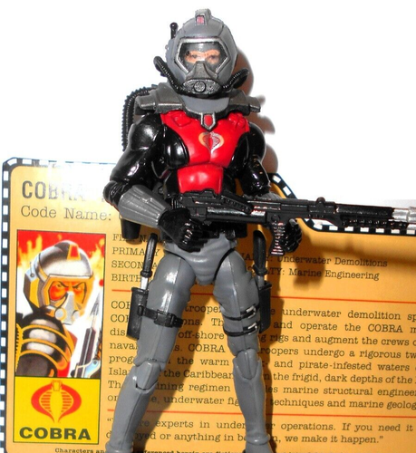 GI joe 25th anniversary COBRA EEL 2008 v4 complete file card frog man ...