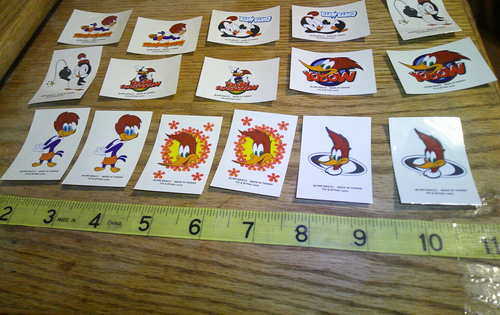 vintage lot of 16 Vintage temporary tattoos Woody woodpecker and Chilly ...