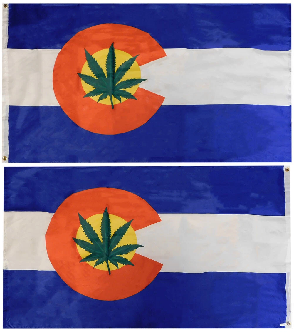Colorado Flag With Pot Leaf