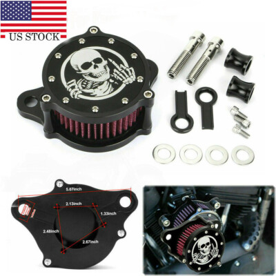 Aluminum Skull Air Filter Cleaner Intake For Harley Sportster XL 883 ...