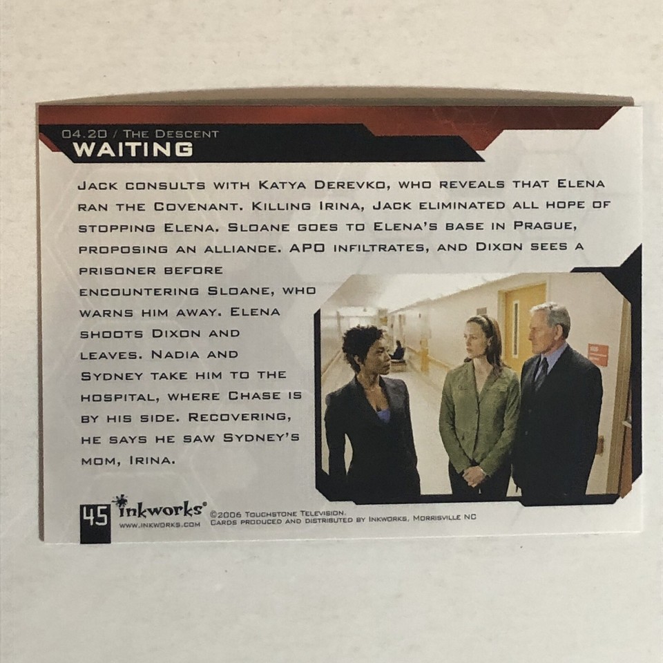 Alias Season 4 Trading Card Jennifer Garner #45 Victor Garber | eBay