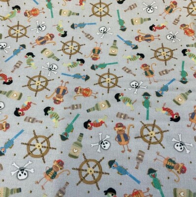 QT FABRICS-ARRR MATEYS #1649-27938-K-EVERYTHING PIRATES-GRAY BY ...