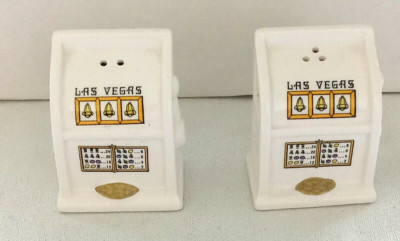 Las Vegas Jackpot White Slot Machine Salt and Pepper Shakers 1985 | eBay