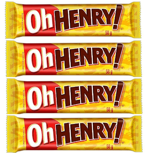 911512 4 X 58G OH HENRY! CHOCOLATE BAR CREAMY CARAMEL PEANUTS AND CHEWY ...