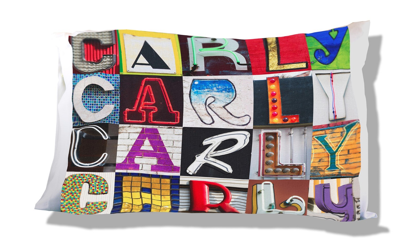 CARLY Personalized Pillowcase featuring the name in photos of sign ...
