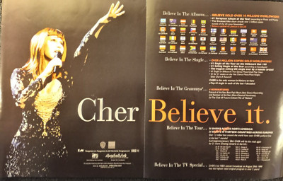CHER 2000 U.S. TOUR Vintage VTG ORIGINAL (UNFRAMED) 2000 magazine PROMO ...