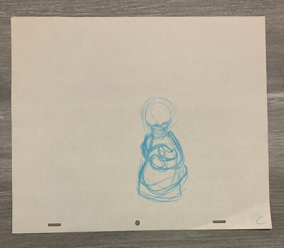 DONALD DUCK 12.5x10.5" Blue Pencil Animation Gesture Rough by Len Simon ...