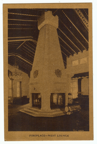 Vintage Edgewater Plage Hôtel Ouest Salon Cheminée Carte Postale non ...