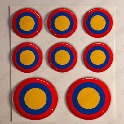 Armenia Air Force Adhesive Roundel Cockade 3D Stickers Flag Resin Domed ...