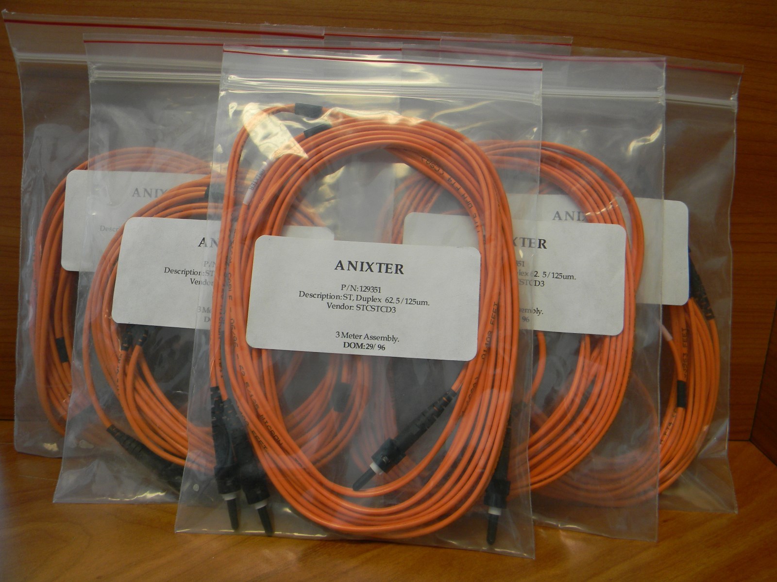 LOT OF 6: ANIXTER 3 METER FIBER OPTICS CABLE ASSEMBLY PN 129351 | eBay