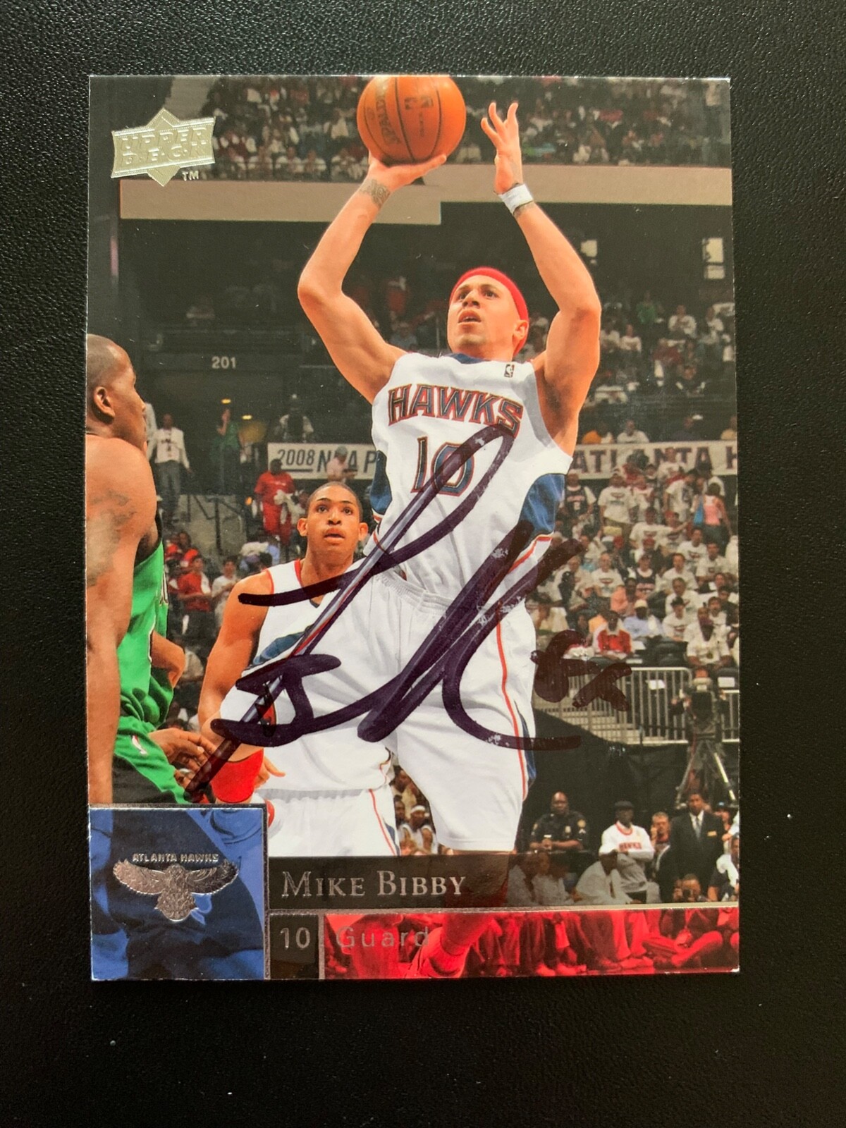 Mike Bibby Signed 2009-10 Upper Deck #3 Card Atlanta Hawks Autograph ...