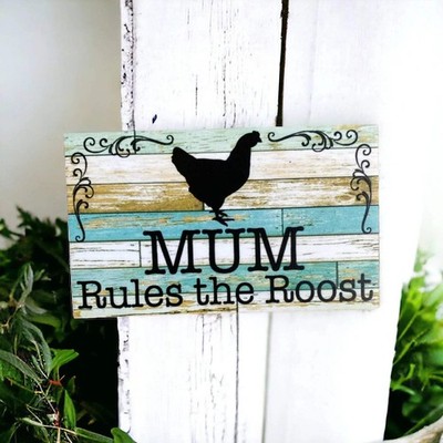 Mum Rules The Roost Chicken Sign | eBay Australia
