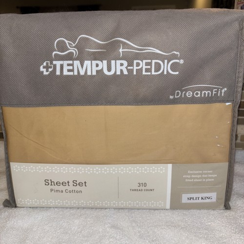 NEW TEMPUR-PEDIC DreamFit Split King Sheet Set 310 Thr. Pima Cotton ...