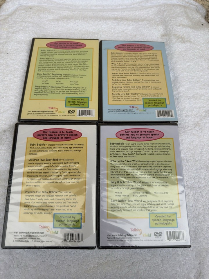 Lot 4 Baby Babble Speech-Enhancing Educational Videos for Babies ...