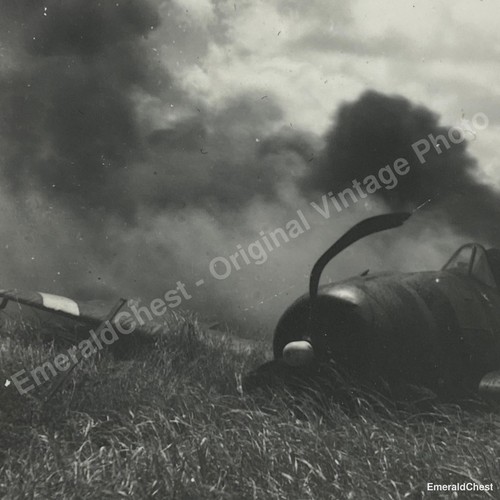 WWII Mitsubishi A6M Zero Fighter Crash Burning Pacific Theater Combat ...