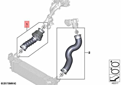 Genuine BMW G30 G31 520d ed 520dX Sedan Touring CHARGE AIR LINE ...