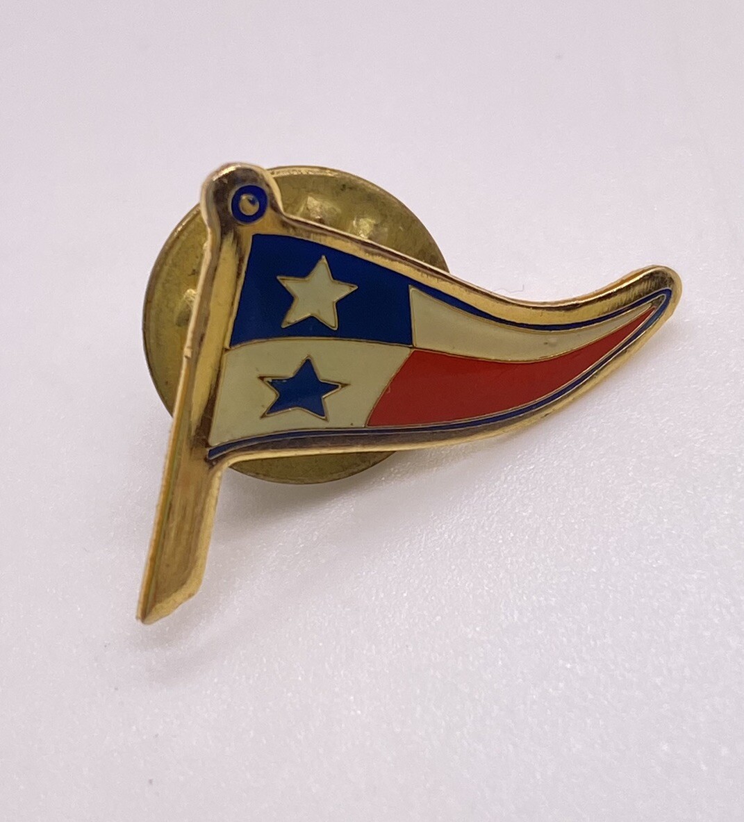 Pennant Enamel Lapel Pin Red White Blue Stars Stripes Burgee Unknown ...
