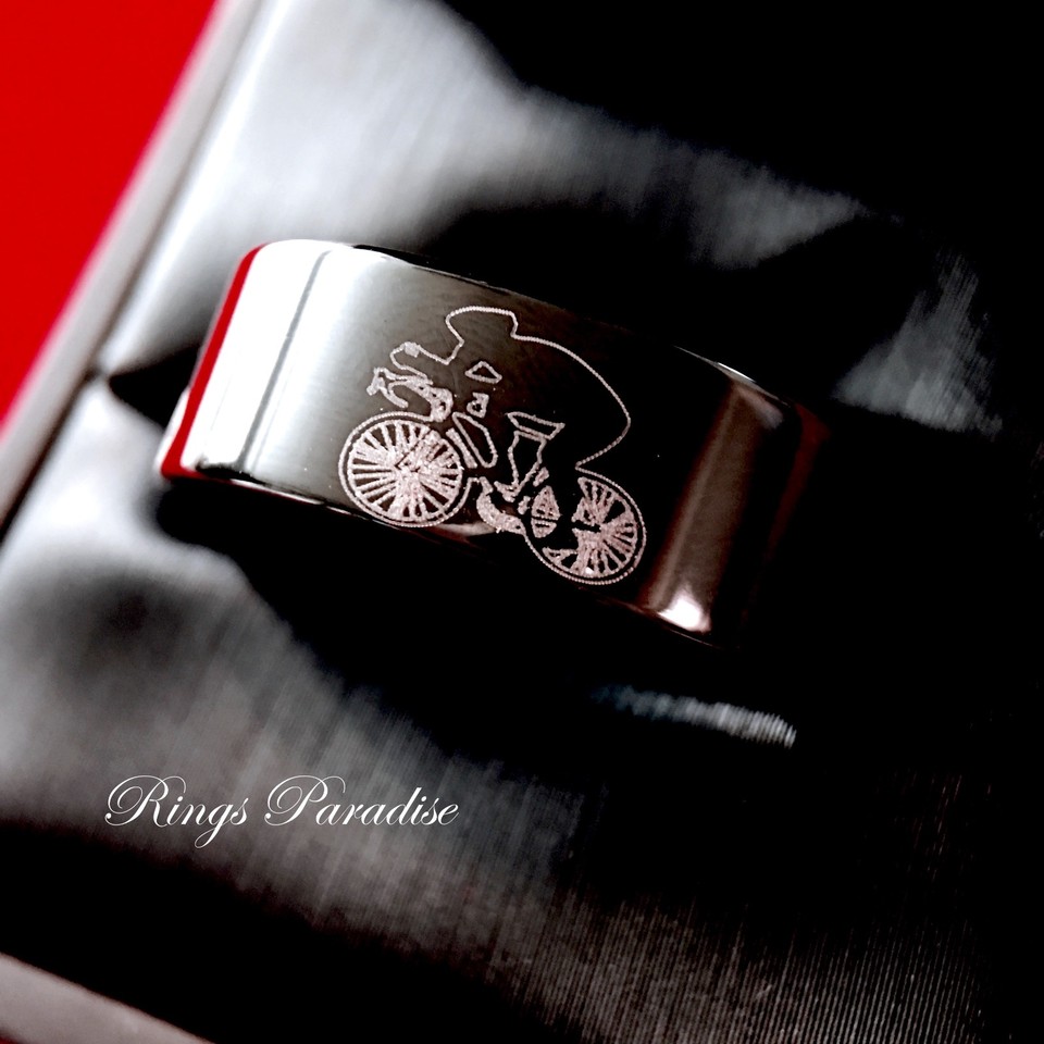 Sport Rings, Cycling Race Ring, Mens Tungsten Bands, Custom Made Rings ...