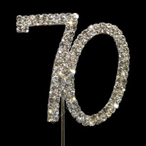 70th 70 DIAMANTE RHINESTONE CRYSTAL NUMBER PICKS Birthdays or ...