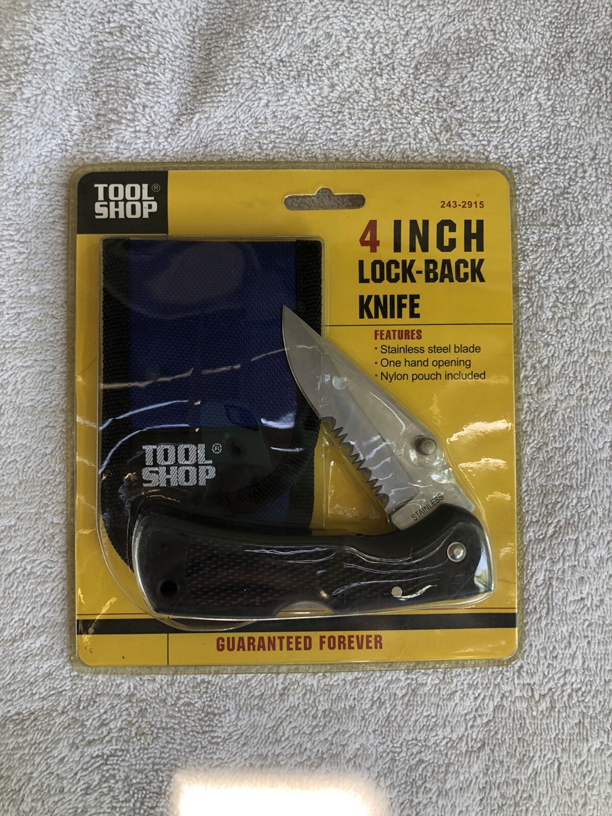 Tool Shop 4" Combo Blade Lock-Back Knife W/ Nylon Pouch - NIP | eBay