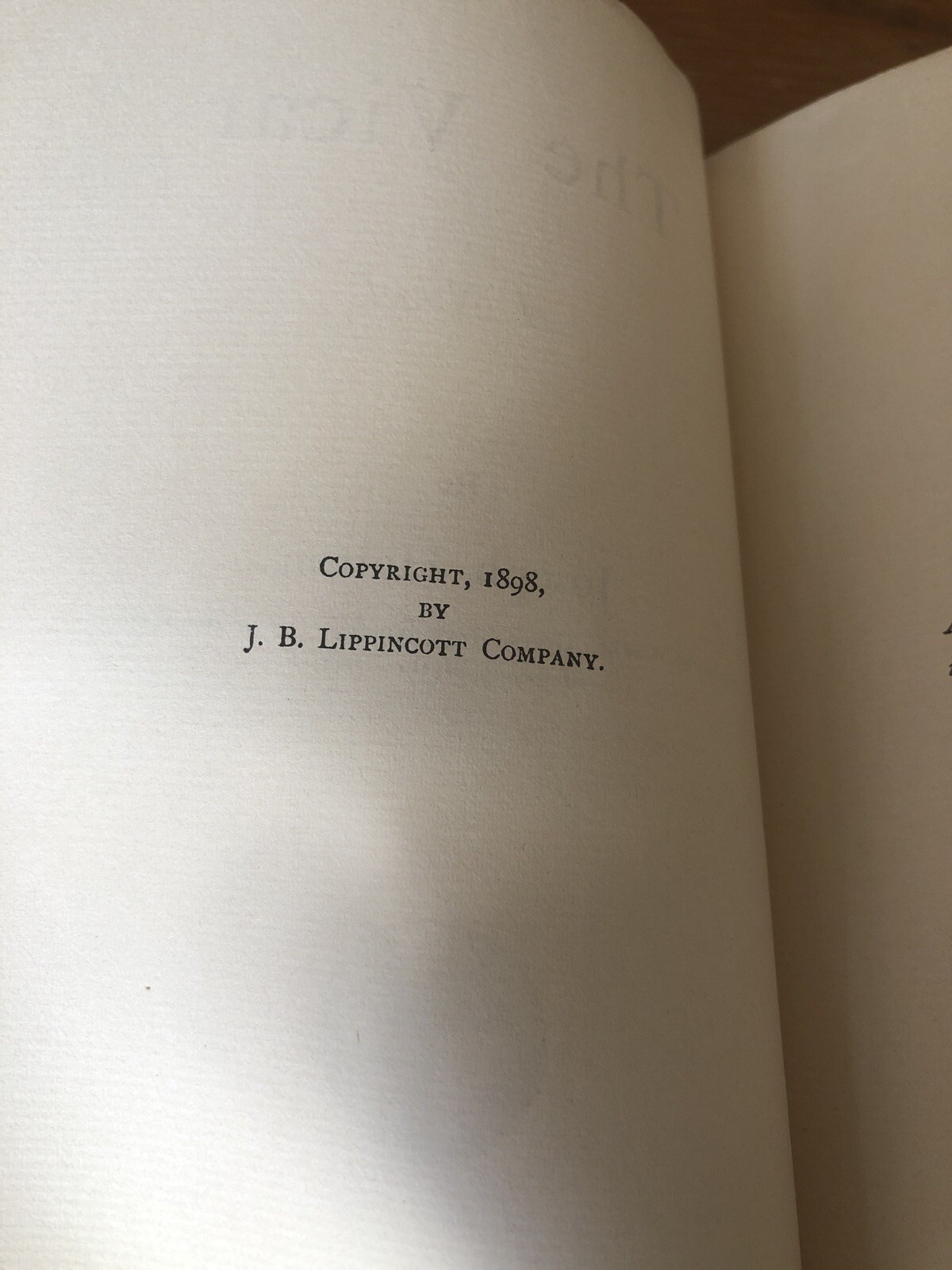 The Vicar, Joseph Hatton Nov 1899, Lippincott Select Novels 223 ...