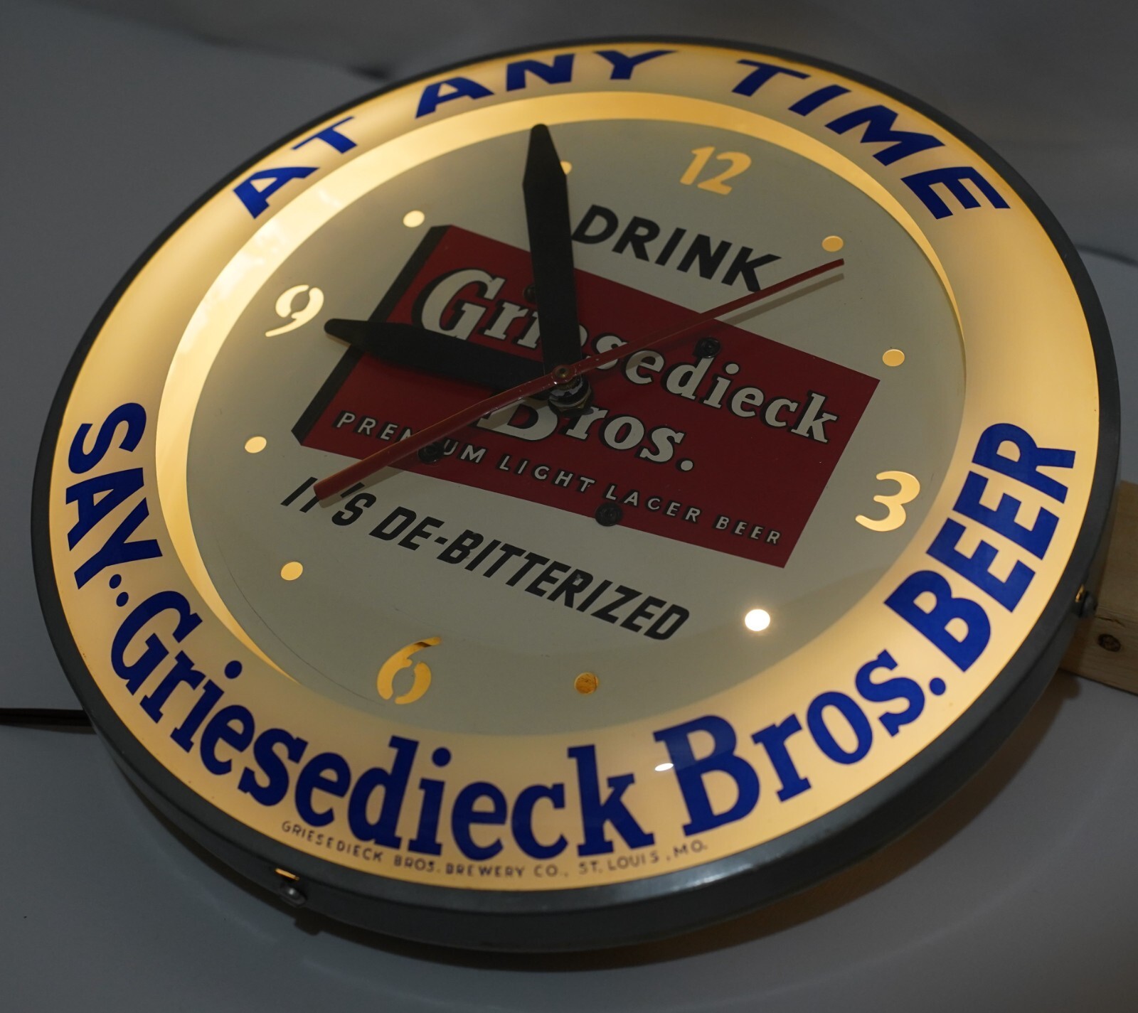 Griesedieck Bros. Clock At Any Time Say Griesedieck Bros Beer 1950's | eBay