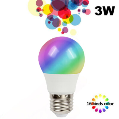 16 Color Changing Magic Light E27 RGB LED Lamp Bulb with Wireless ...
