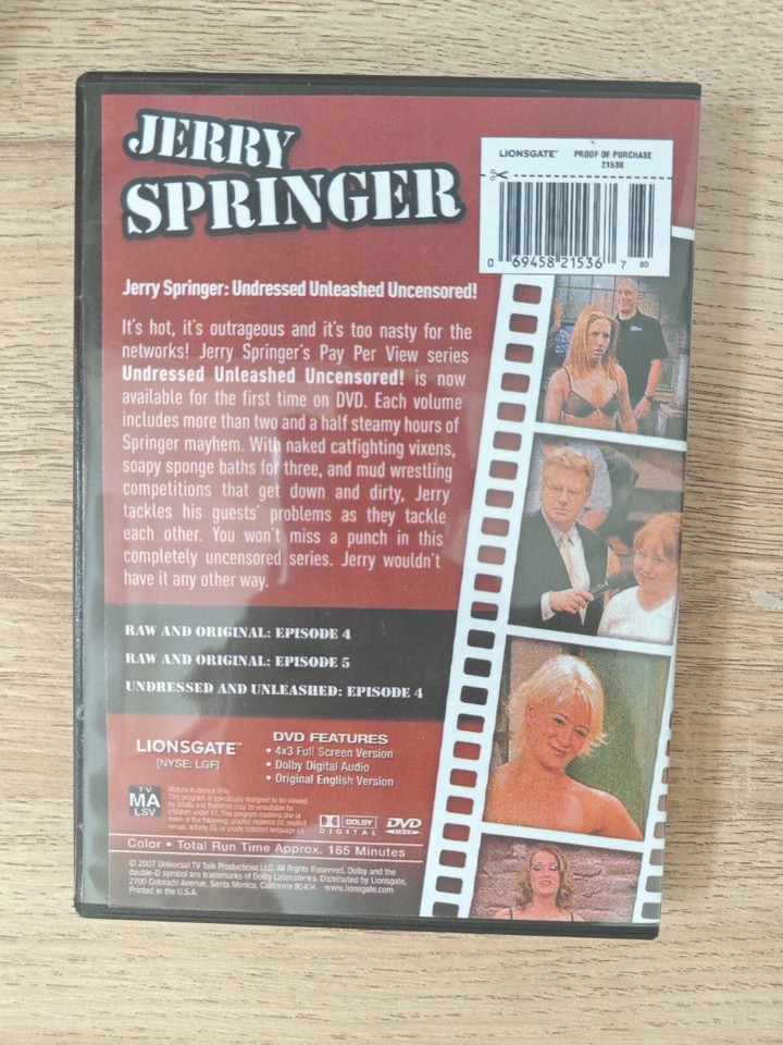 Jerry Springer: Undressed Unleashed & Uncensored 3 [DVD] - Brand New ...