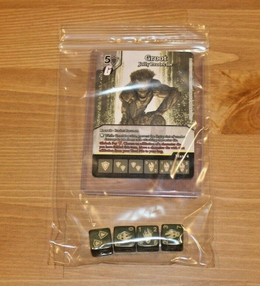 Dice Masters Infinity Gauntlet * GROOT * RARE Uncommon Set CUR 4 dice ...
