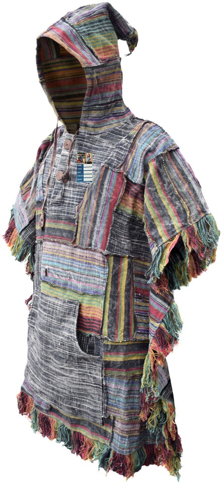 Cotton Gheri Single Serape Cloak Hippie Gypsy Coat Mantas Nepalese ...