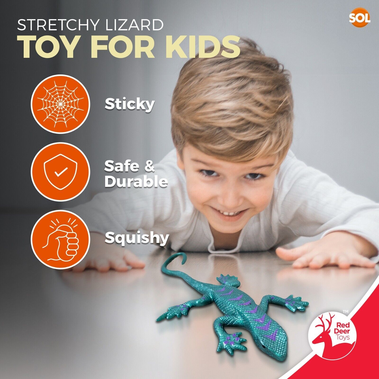 XL 29cm Stretchy Lizard Toy Animals Scaly Reptiles | Kids Party Bag ...