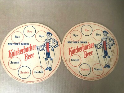 Lot of 2 Vintage Knickerbocker Beer New York Rye Scotch Tray Coaster ...