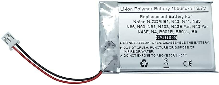 Battery for Nolan N-COM B1 N43 N71 N85 N86 N90 N91 N103 N43E Air N43 ...