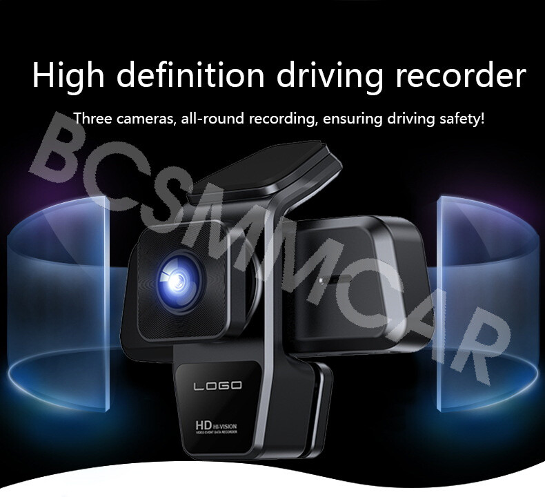 Car 3 Channel Dash Cam 1080P Front/Rear/Interior Camera Video Recorder ...