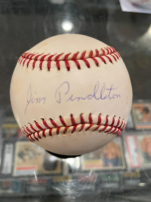 JIM PENDLETON MILWAUKEE BRAVES SINGLE SIGNED BASEBALL JSA AUTHENTICATED ...