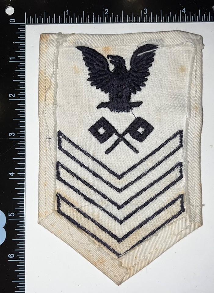 WWII USN US Navy Signalman Petty Officer 1st Class Rate WHITE Patch | eBay