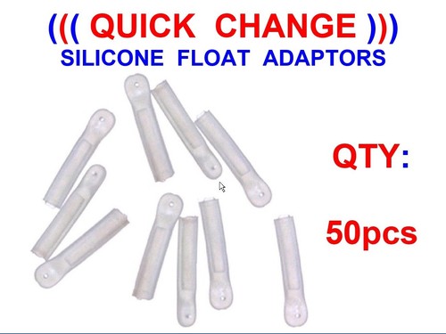 50 SILICONE QUICK CHANGE FISHING TACKLE WAGGLER FLOAT ADAPTORS CARP ...