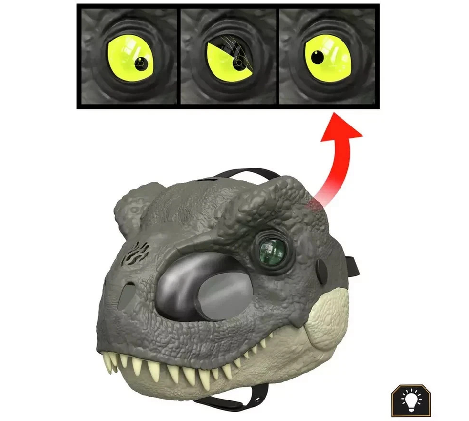 Jurassic World T-Rex Mask with LED Light Up Eyes Feature | Rage N' Roar ...