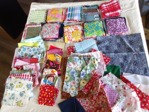 Cut Quilt Squares Blocks Variety Sizes, Colors, Fabrics - 375 cut Plus ...