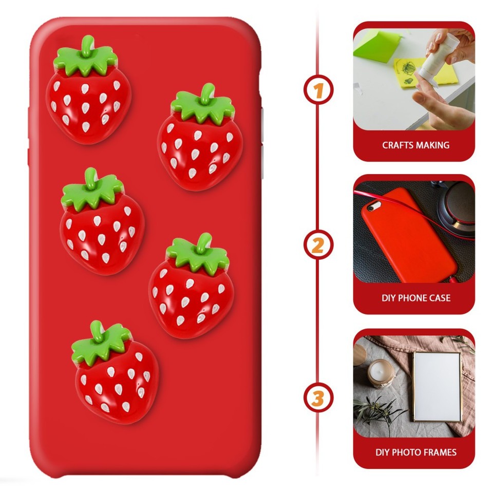 30 Pcs Strawberry Clips Jewelry Making Charm Fruit Charms for Simulated ...