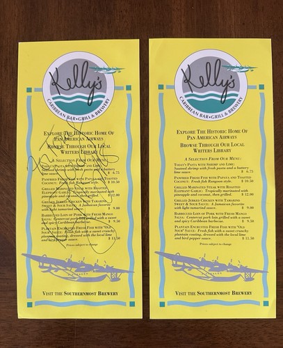 Kelly McGills Autographed Menu Hand Signed Wet Signature Top Gun Movie ...